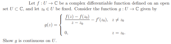 Solved Let F U→c Be A Complex Differentiable Function
