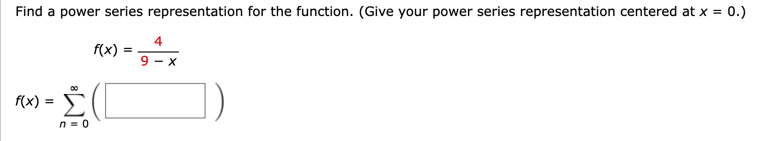 Solved Find a power series representation for the function. | Chegg.com