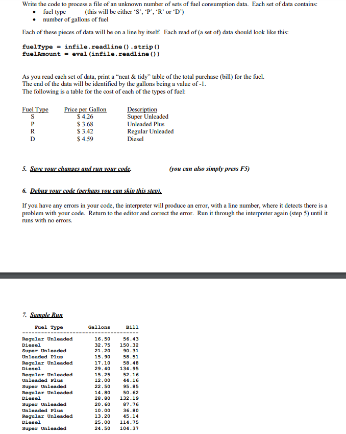Solved Write the code to process a file of an unknown number | Chegg.com