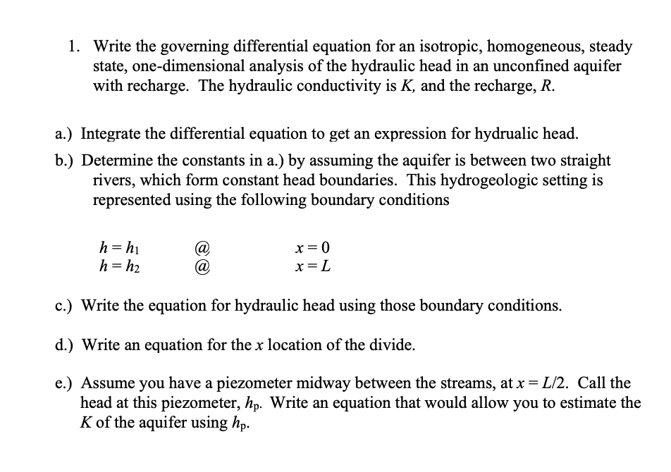 Solved 1. Write the governing differential equation for an | Chegg.com