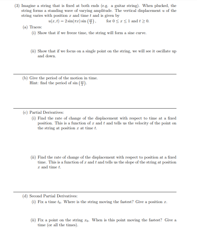 Solved Imagine a string that is fixed at both ends (e.g. a | Chegg.com