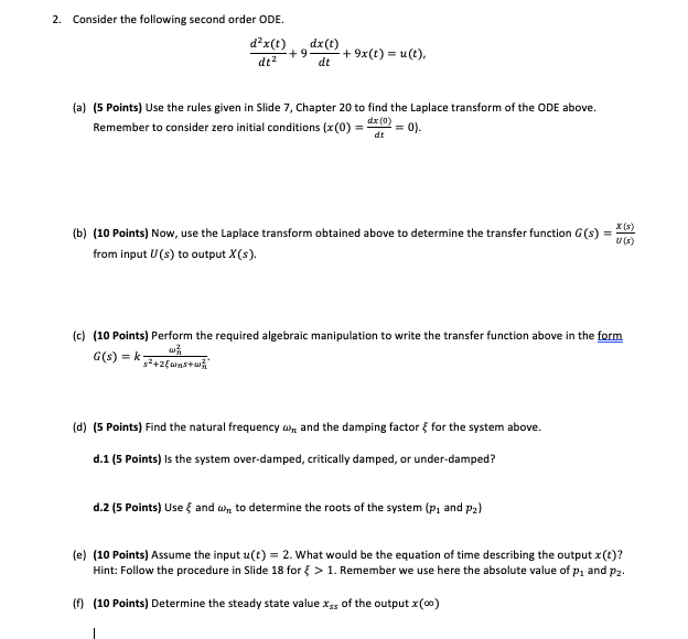 2. Consider the following second order ODE. | Chegg.com