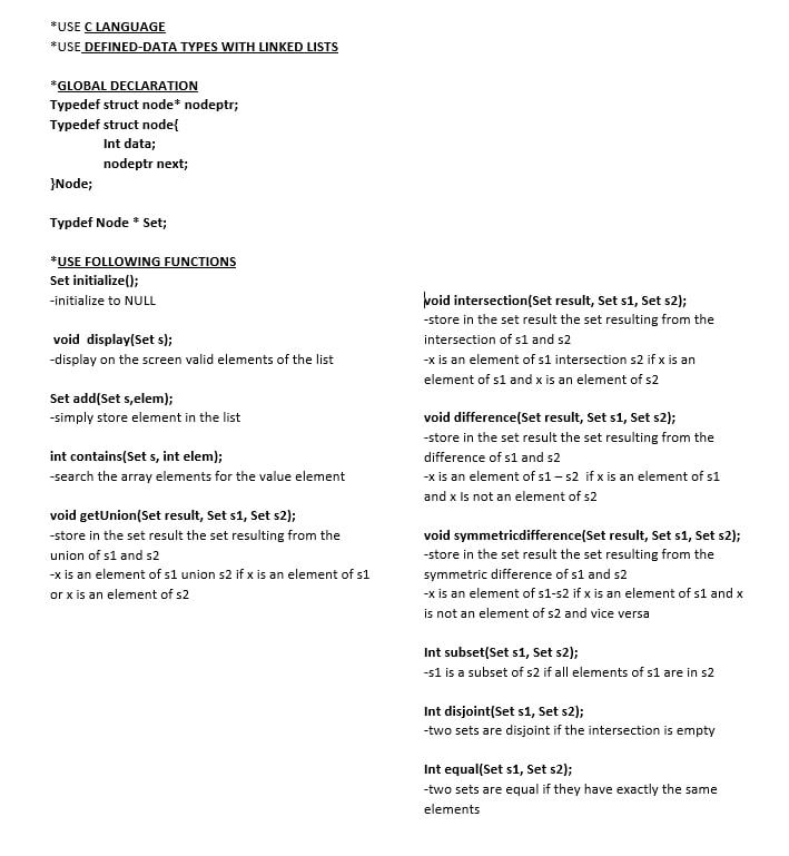Solved Use C Language Use Defined Data Types With Linked 5502