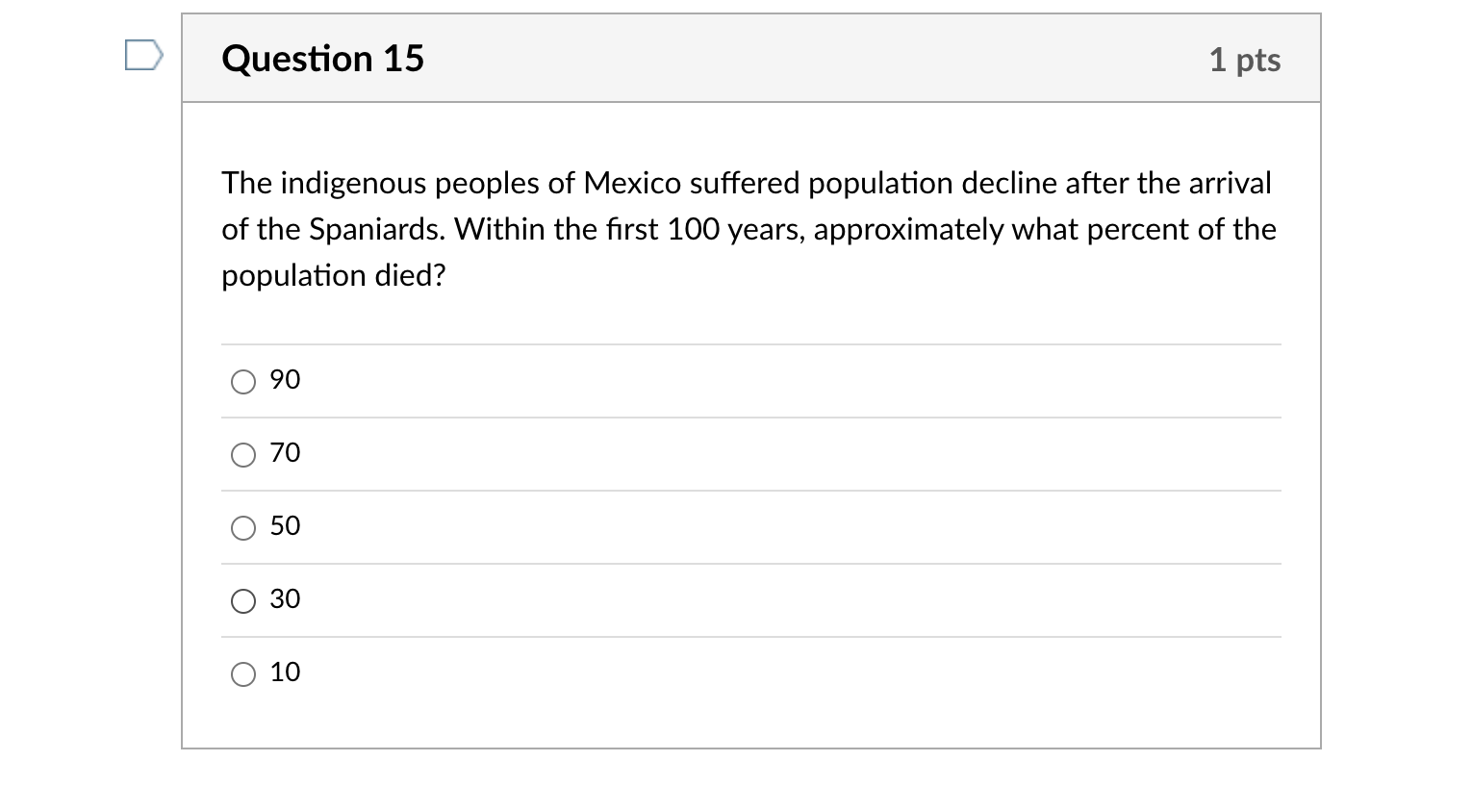Solved Question 15 1 pts The indigenous peoples of Mexico | Chegg.com