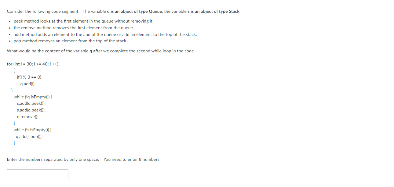 Solved Consider the following code segment, The variable q | Chegg.com