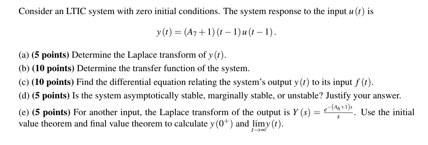 Solved Consider an LTIC system with zero initial conditions. | Chegg.com