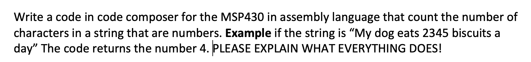 Write a code in code composer for the MSP430 in | Chegg.com