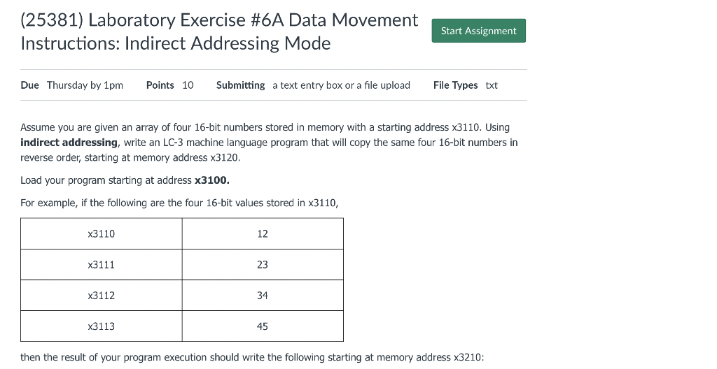 Solved (25381) Laboratory Exercise #6A Data Movement | Chegg.com