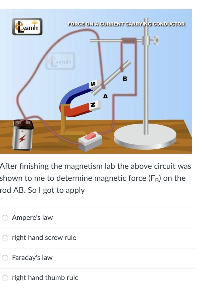 Solved After finishing the magnetism lab the above circuit | Chegg.com