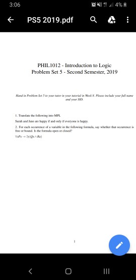 Solved 3:06 + PS5 2019.pdf a PHIL 1012 - Introduction to | Chegg.com