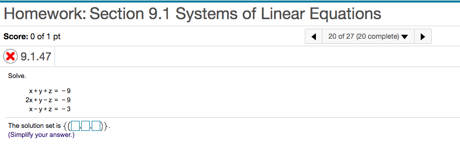 Solved Homework: Section 9.1 Systems of Linear Equations | Chegg.com