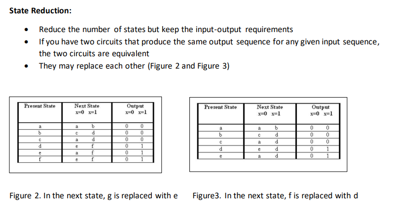 Solved State Reduction: - Reduce the number of states but | Chegg.com