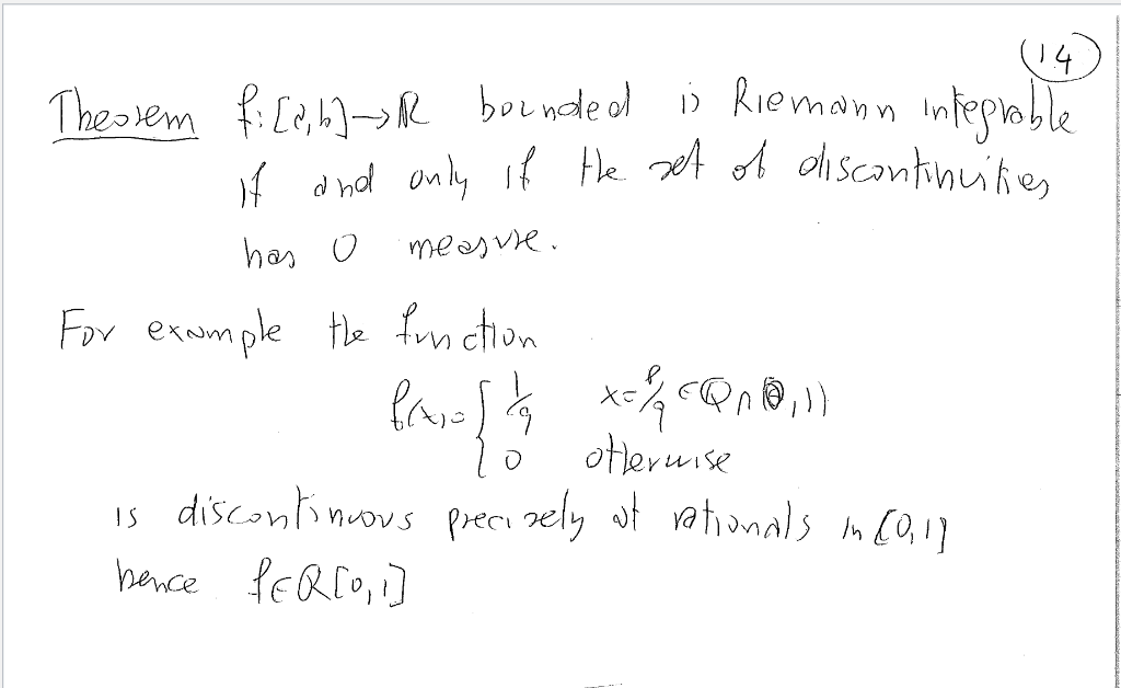 Solved Theosem f:[2,b]→R bounded is Riemann integrable if | Chegg.com