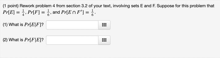 Solved (1 point) Rework problem 3 from section 3.2 of your | Chegg.com