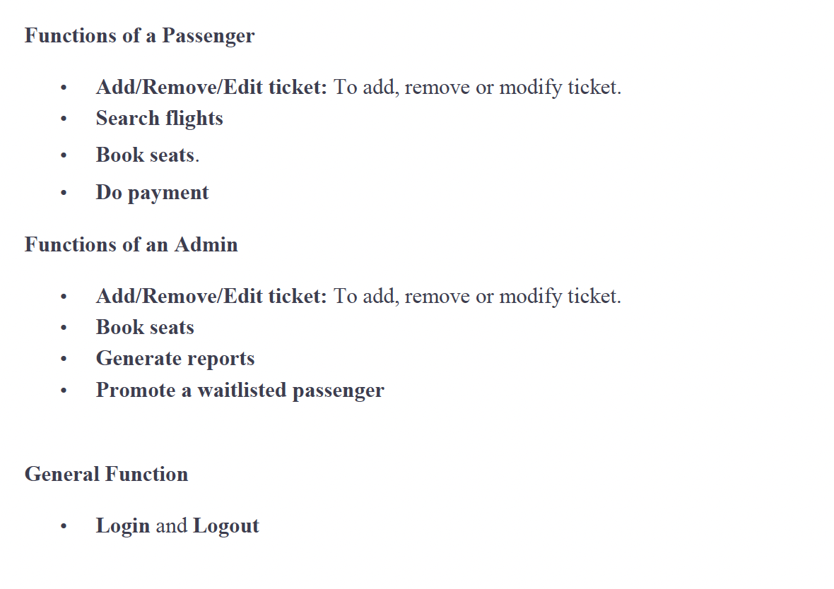 Solved Implement an Airline booking system using any of | Chegg.com