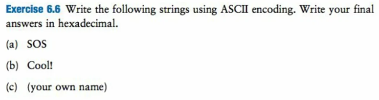 1. Show how the strings in Exercise 6.6 are stored in | Chegg.com