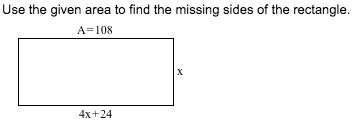 Solved Use the given area to find the missing sides of the | Chegg.com