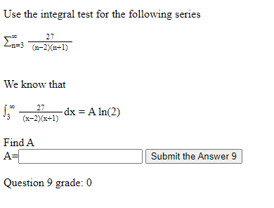 Solved Use the integral test for the following series | Chegg.com