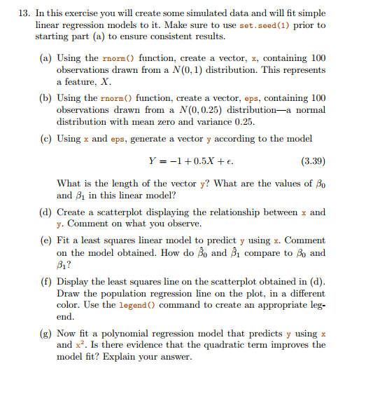 Solved 3. Linear Regression ii. For a fixed value of IQ and | Chegg.com