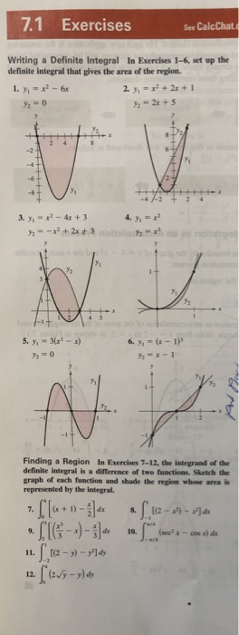 Solved 7.1 Exercises See CalcChat. Writing a Definite | Chegg.com