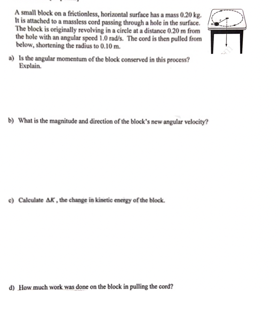 Solved A small block on a frictionless, horizontal surface | Chegg.com