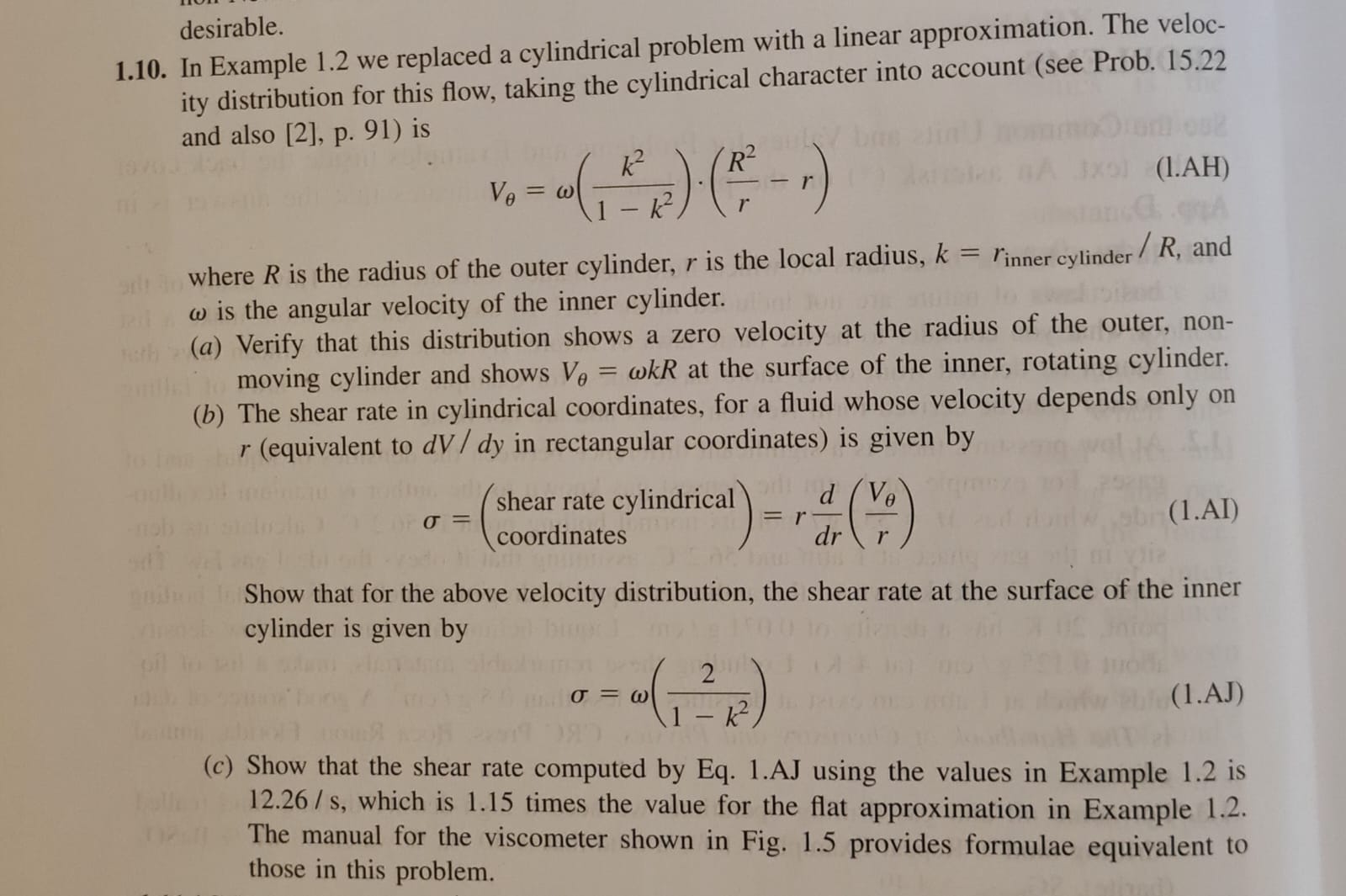 Solved 1.10. ﻿In Example 1.2 ﻿we replaced a cylindrical | Chegg.com