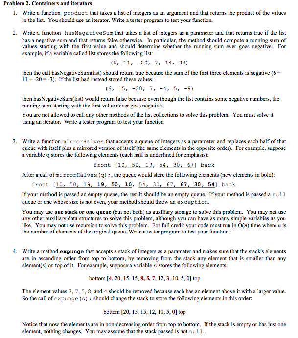 Solved Problem 2 Containers And Iterators 1 Write A 