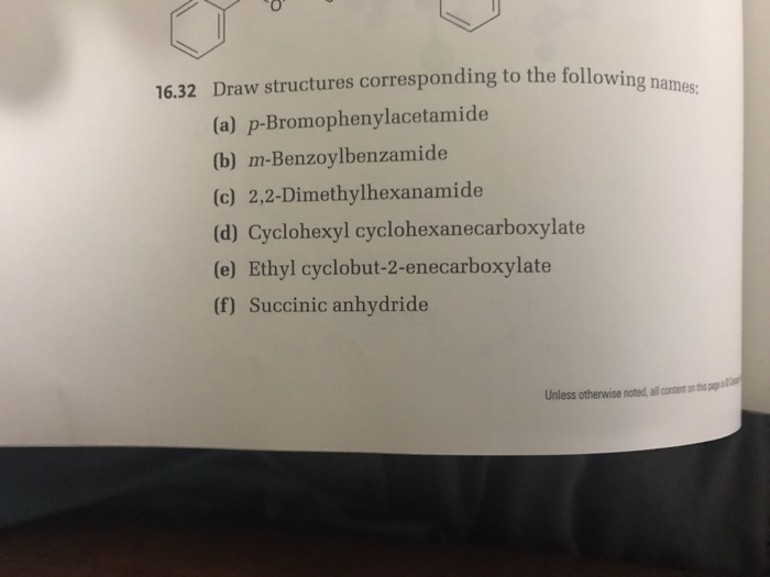 Solved llowing names: 16.32 Draw structures corresponding to | Chegg.com