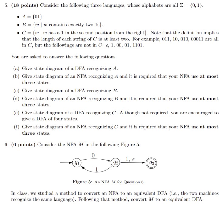 Solved 5. (18 points) Consider the following three | Chegg.com