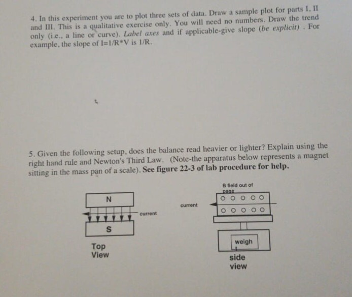 Solved 4. In this experiment you are to plot three sets of | Chegg.com