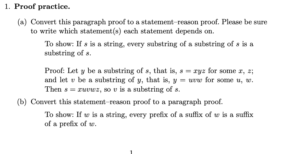 Solved Proof practice. (a) Convert this paragraph proof to a | Chegg.com