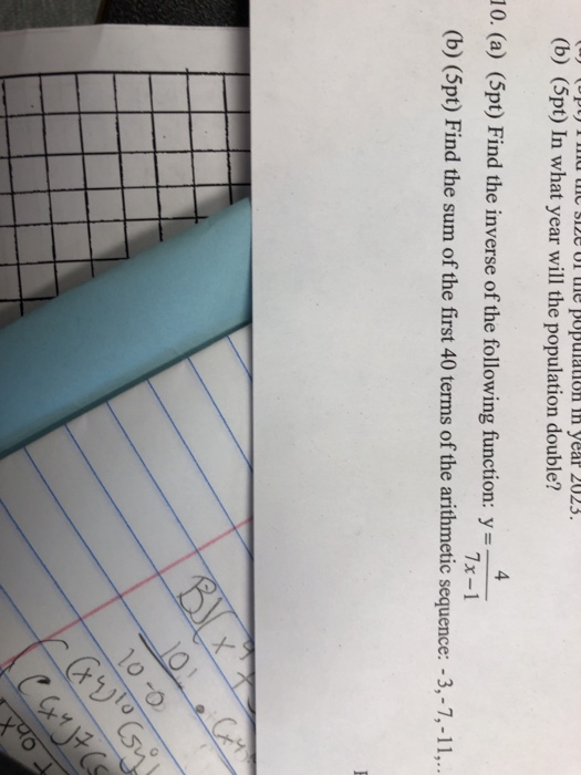 Solved (b) (5pt) In what year will the population double? | Chegg.com