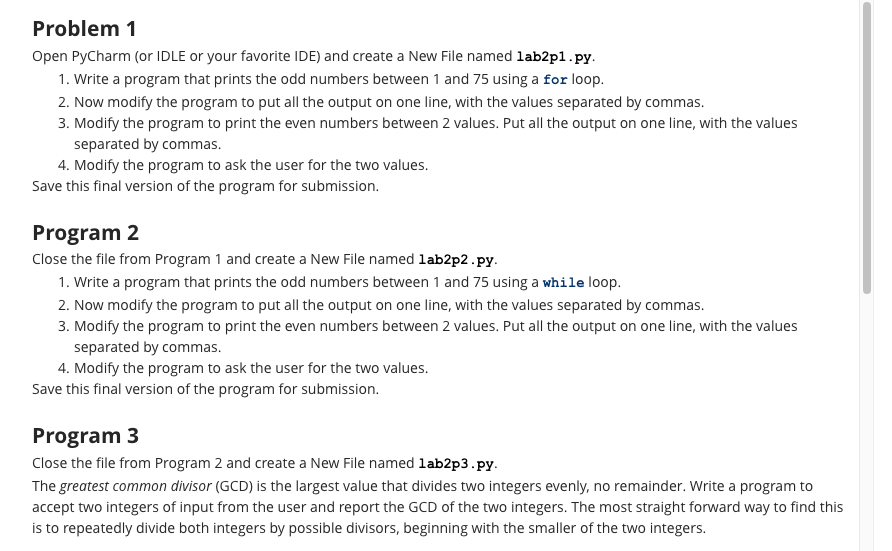 Solved In PythonProblem 1Open PyCharm (or IDLE or your | Chegg.com