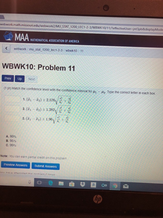 Solved webwork.math.missouri.edu/webwork2/MU_STAT 1200 | Chegg.com