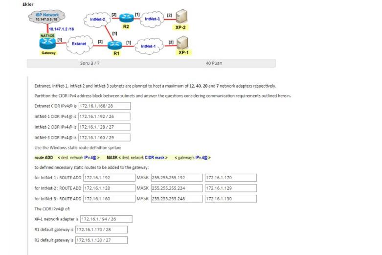 Solved Extranet, IntNet:1, IntNet 2 and intNet 3 subnets are | Chegg.com