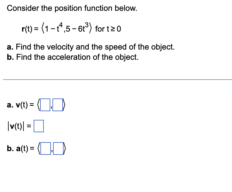 Solved Consider the position function | Chegg.com