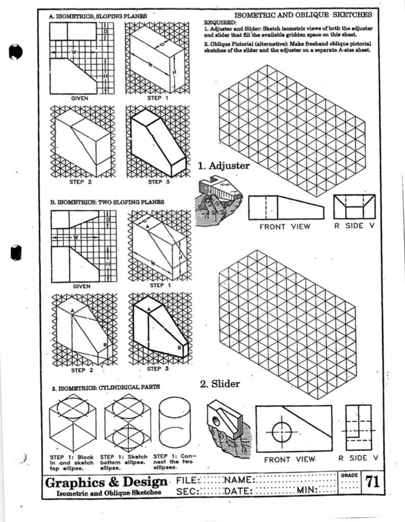 Solved A. ISOMETRICS: SLOPING PLANES ISOMETRIC AND OBLIQUE | Chegg.com