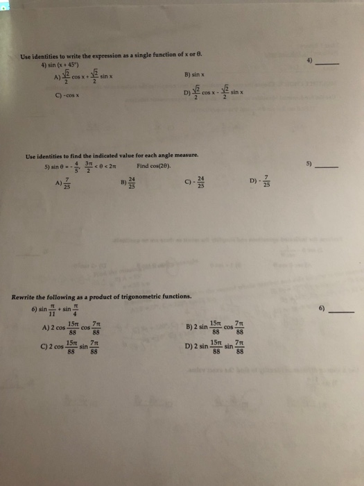 Solved Use identities to write the expression as a single | Chegg.com