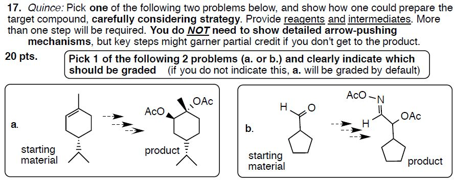 Solved 17. Quince: Pick one of the following two problems | Chegg.com