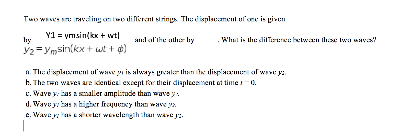Solved Two waves are traveling on two different strings. The | Chegg.com