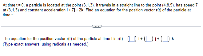 Solved At time t=0, a particle is located at the point | Chegg.com