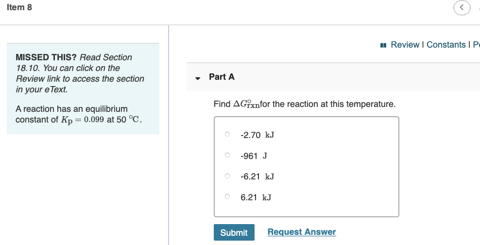 Solved Item 8 Review | Constants IP MISSED THIS? Read | Chegg.com Solved Item 8 Review | Constants IP MISSED THIS? Read | Chegg.com