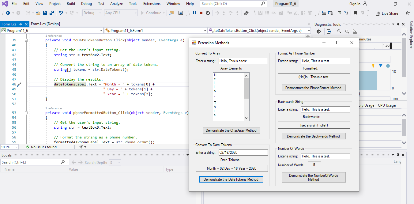 Solved Part B String Extension Methods Write The