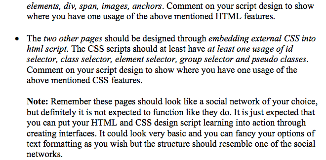 Solved Task: Create 4 interconnected web pages which | Chegg.com