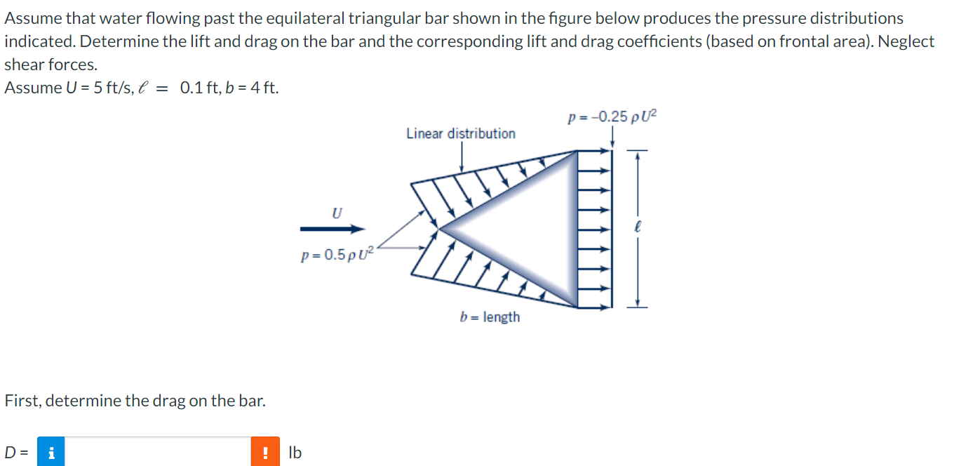 Solved Assume that water flowing past the equilateral | Chegg.com