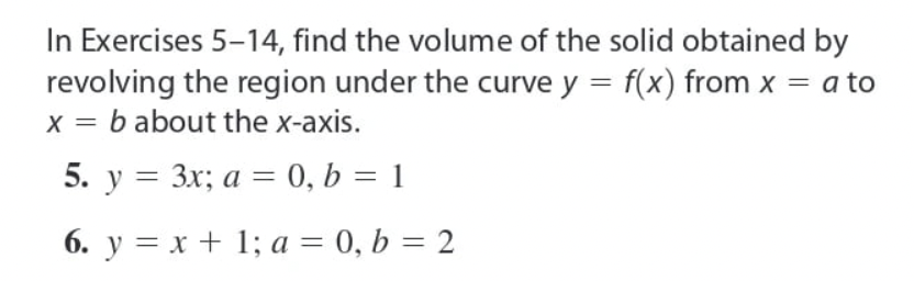 Solved In Exercises 5-14, ﻿find the volume of the solid | Chegg.com