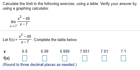 Solved Calculate the limit in the following exercise, using | Chegg.com