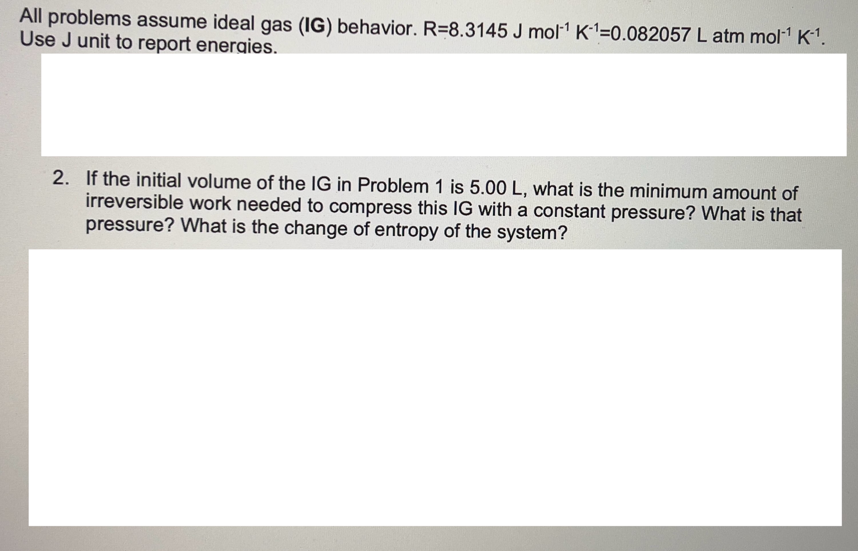 Solved All problems assume ideal gas (IG) behavior. | Chegg.com