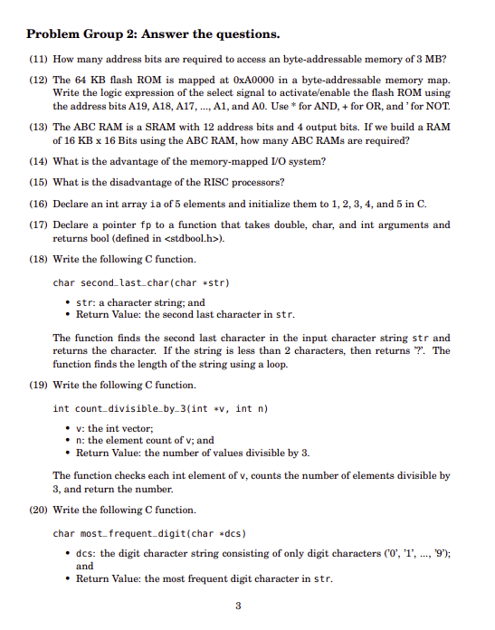 Problem Group 2: Answer the questions. (11) How many | Chegg.com