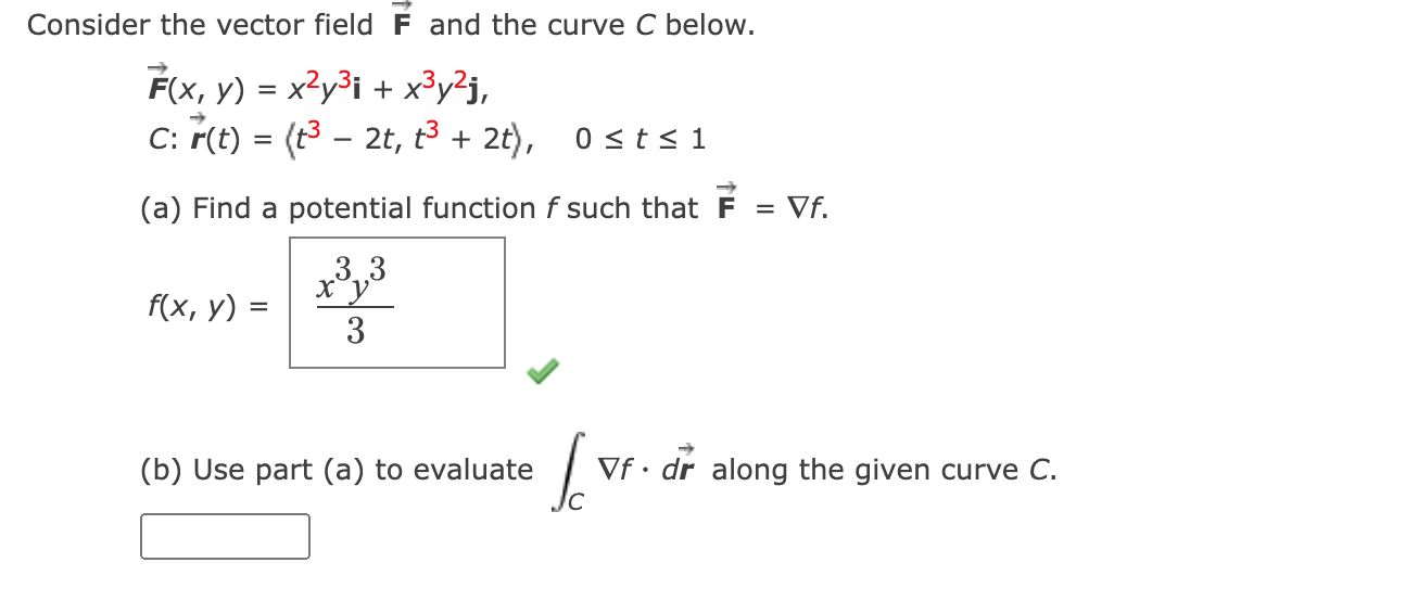 Solved Consider the vector field F and the curve C below. | Chegg.com